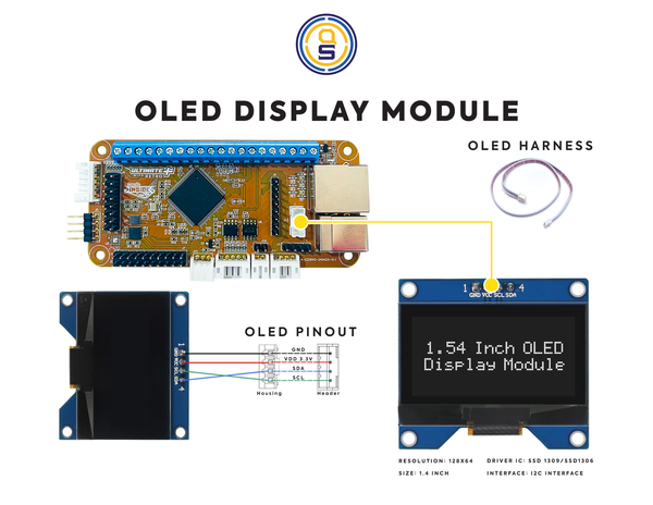 OLED SCREEN KIT [Compatible with the Brook Ultimate + Retro Board ...